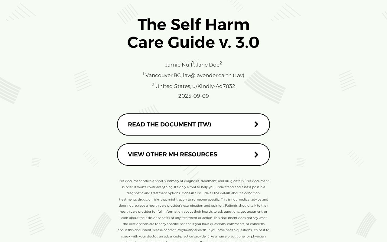 The Self Harm Care Guide
